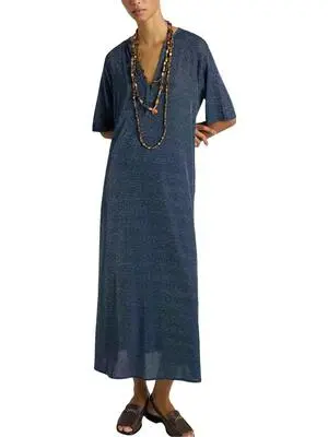 Momoni MOMONÌ Penelope Tunic Midi Dress Blue