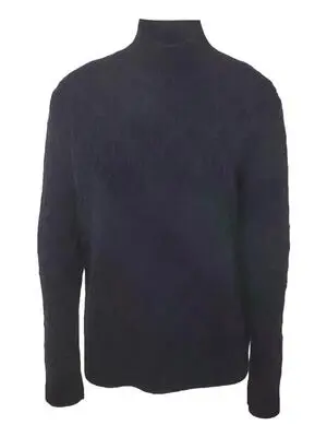 Dior Textured Knit High Neck Sweater - Blue