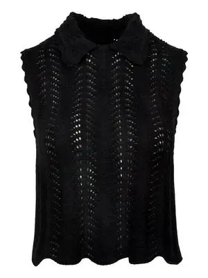Smythe Club Crochet Tank Top - Black