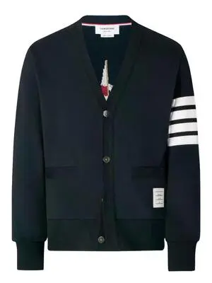 Thom Browne 4-bar Boat-embroidery Cardigan - Blue