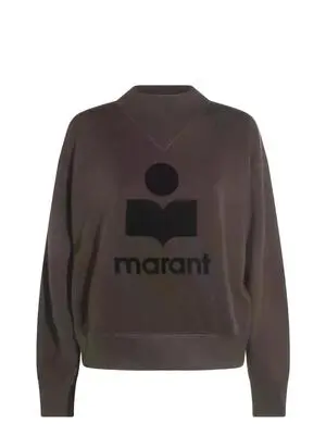 MARANT ETOILE Logo Print High Neck Sweater - Black