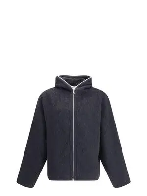 Our Legacy Zip-up Furry Effect Hooded Sweater - Black