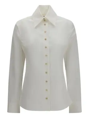 Khaite Ivy High-neck Shirt - White