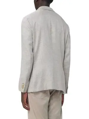 Zegna Chevron-pattern Single-breasted Blazer - Neutrals