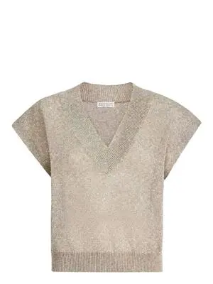 BRUNELLO CUCINELLI Brunello Cucinelli Embellished V-Neck Vest