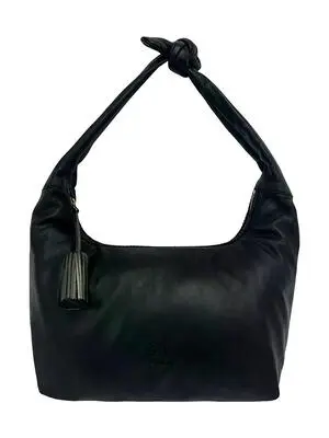 Loewe Nappa Anagram Tassel Shoulder Bag - Black