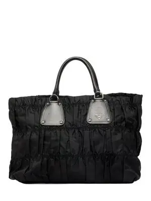 Prada Tessuto Gaufre Tote Bag - Black