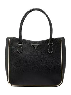 Prada Leather Tote Bag - Black