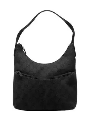 Gucci Gg Denim Shoulder Bag - Black