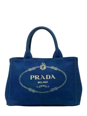 Prada Prada Canapa Logo Satchel Blue