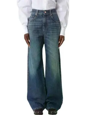 Brunello Cucinelli High-waisted Wide-leg Jeans - Blue