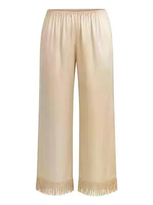 DÔEN Lavon Fringe-trim Straight Trousers - Neutrals