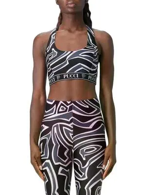 Emilio Pucci Printed Stretch-fabric Cropped Top - Black
