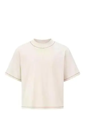 ESTUDIO NIKSEN Hand-embroidered Cropped T-shirt - Neutrals