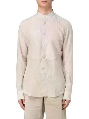 Eleventy Bib-detail Band-collar Shirt - Neutrals