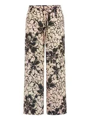 SOLAQUA Giulia Floral-print Wide Leg Trousers - Neutrals
