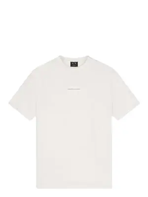 Armani Exchange Logo-patch Crew-neck Cotton T-shirt - Neutrals