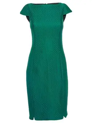 Carolina Herrera Textured Cap-sleeve Midi Dress - Green