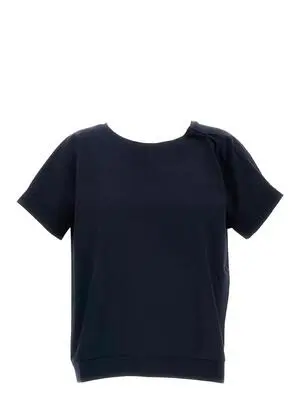 MSM STUDIO Pleated Neck T-shirt - Blue