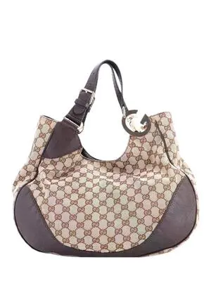 Gucci Charlotte Tote Gg Canvas Leather Shoulder Bag - Brown