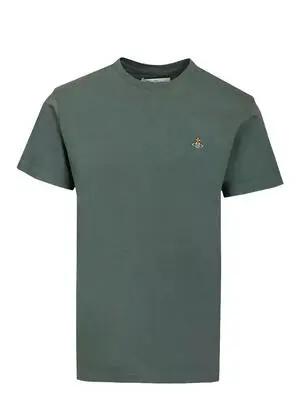 VIVIENNE WESTWOOD Orb-embroidered T-shirt - Green