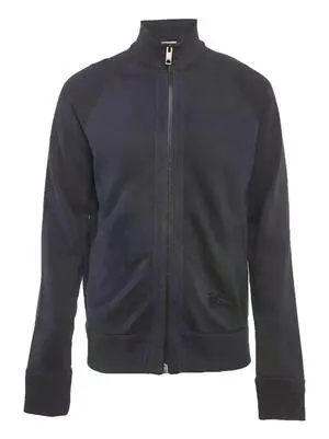 Burberry Cotton Knit Zip-up Jacket - Blue