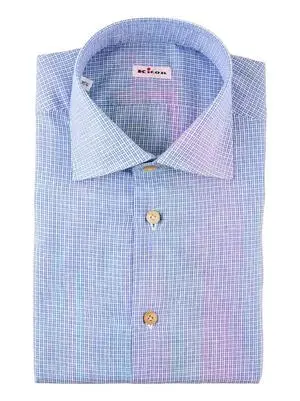 Kiton Micro-check Shirt - Blue