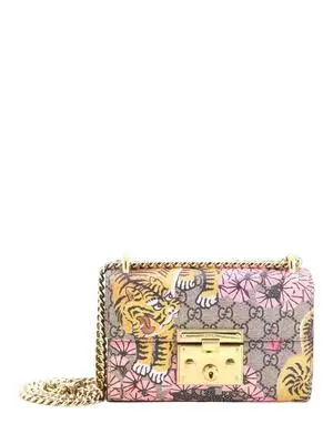 Gucci Padlock Bengal Print Gg Coated Canvas Small Shoulder Bag - Brown