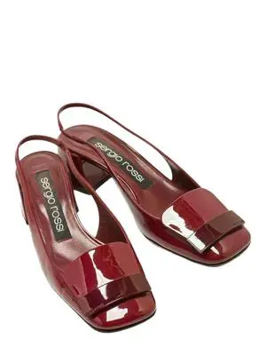 SERGIO ROSSI Square-toe Slingback Pumps - Red