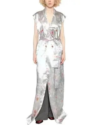 BARBARA BOLOGNA Floral Pattern Coat - Grey