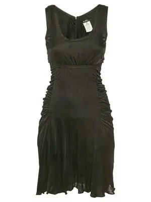 Versace Ruched Sleeveless Dress - Black