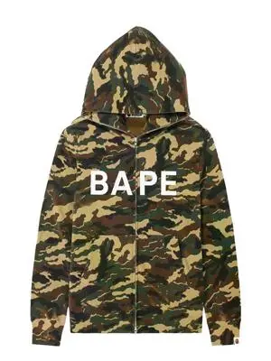 A BATHING APE Glitch Camouflage Print Hoodie - Neutrals
