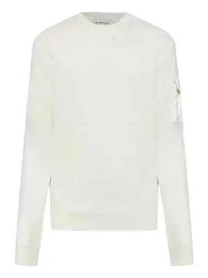 Moncler Logo Patch Crew Neck Sweater - Neutrals