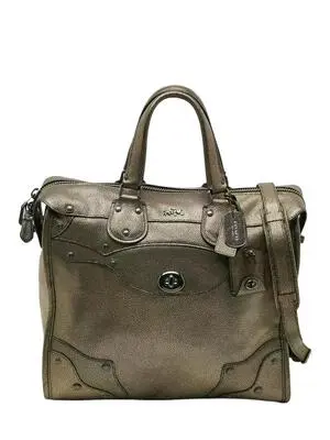 COACH Mini Ryder 33 Leather Tote Bag - Gold