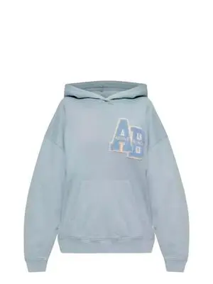 ANINE BING Harvey Logo-patch Hoodie - Blue