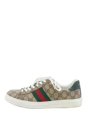 Gucci Ace Sneakers With Web Stripe Detail - Brown