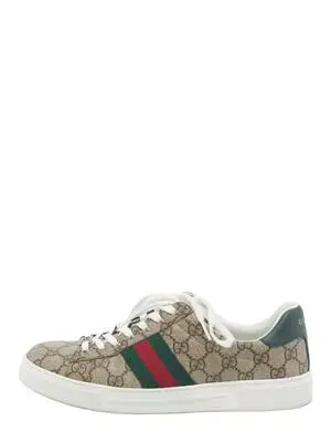 Gucci Ace Sneakers With Web Stripe Detail - Brown