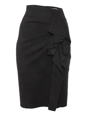 Max Mara Ruffled Midi Skirt - Grey
