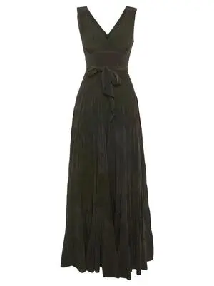 Balenciaga Silk Sleeveless Flared Maxi Dress - Black