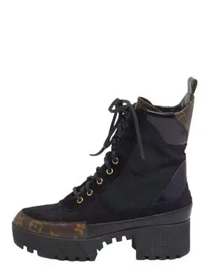 LOUIS VUITTON Laureate Monogram Ankle Boots - Black