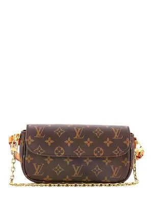 LOUIS VUITTON Monogram Canvas Ivy Wallet On Chain Shoulder Bag - Brown