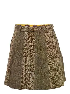 Etro Striped Tweed Mini Skirt - Brown