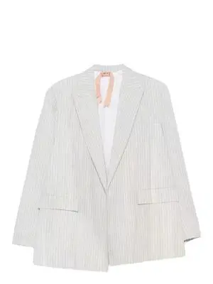 N°21 Pinstripe Pattern Peak-lapel Blazer - Blue