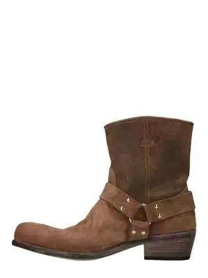 PREMIATA Premiata Suede Harness Boots With Silver-Tone Stud Embellishment