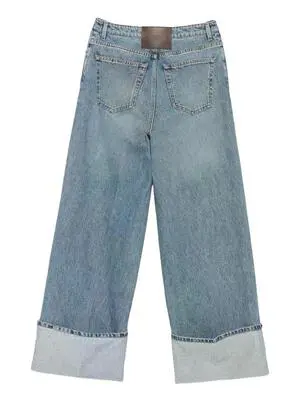 N°21 Turn-up Wide-leg Jeans - Blue