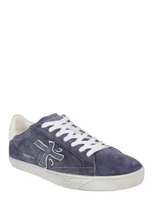 Premiata Logo-patch Suede Sneakers - Blue