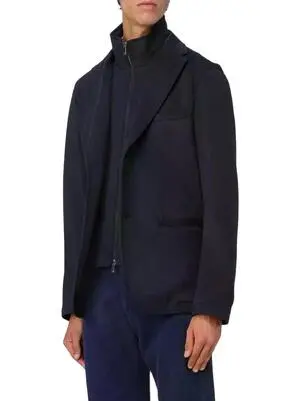 Emporio Armani Layered Single-breasted Blazer - Blue