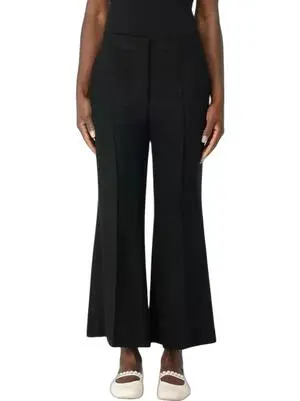 MSGM Cropped Pressed-crease Trousers - Black