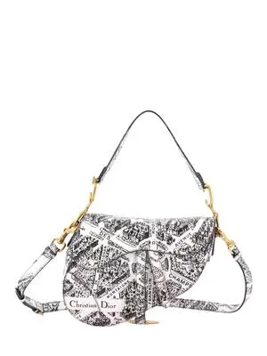 Dior Saddle Handbag With Strap - Black