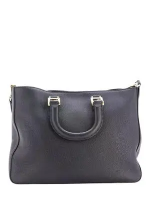 Fendi Selleria Ff Handle Tote Leather Medium Satchel - Black